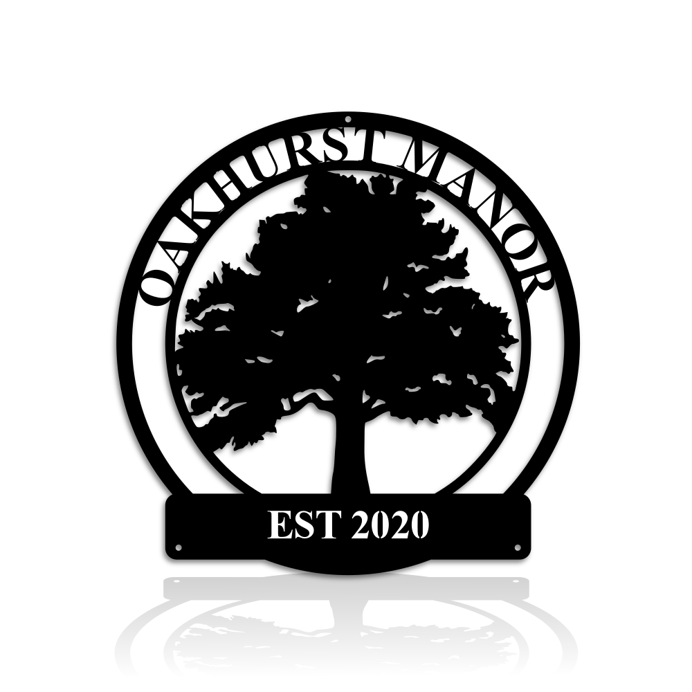 Oak Tree Monogram - Advanced Metal Art