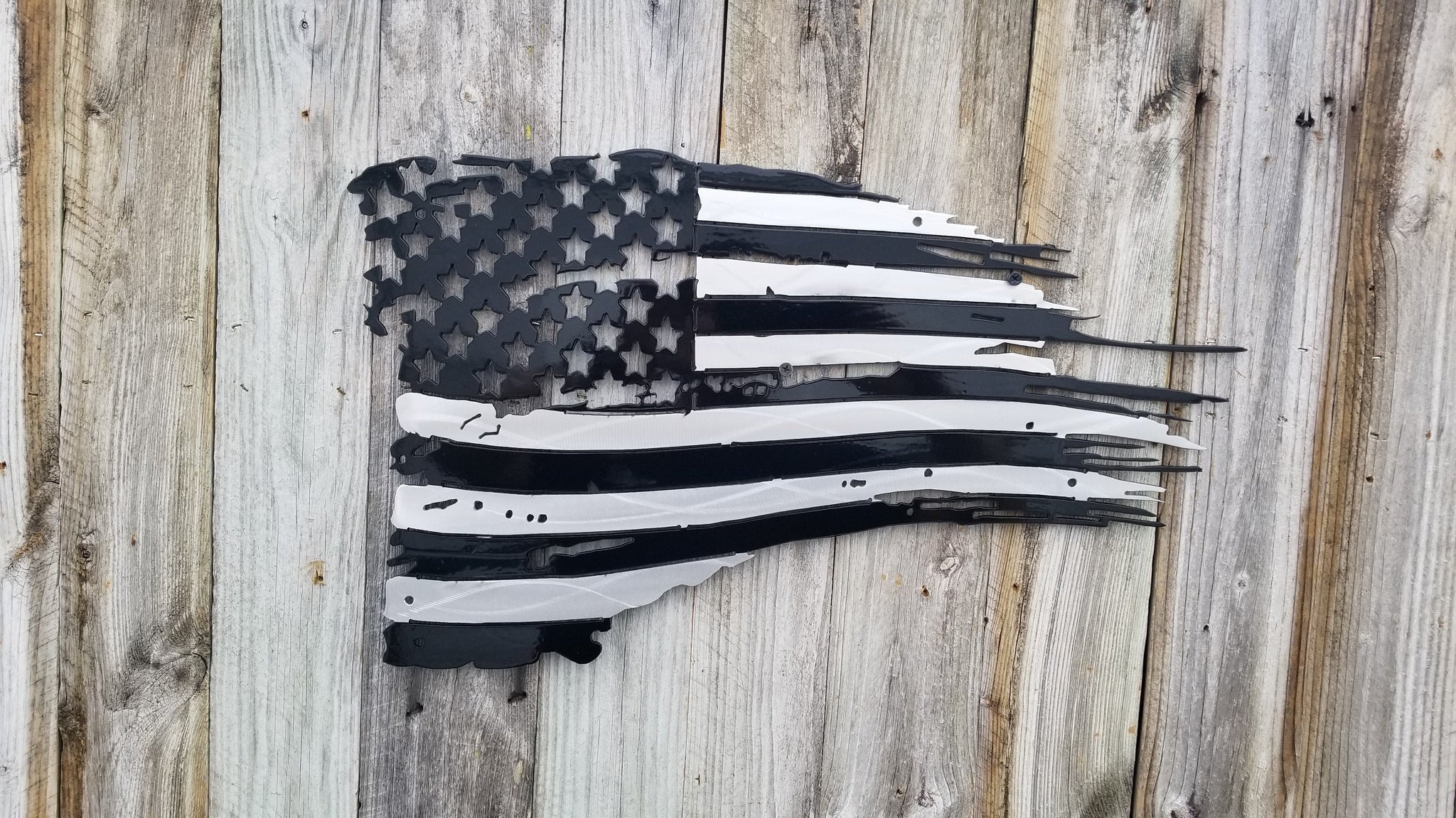 Black Tattered & Torn American Flag - With Or Without Colored Line ...
