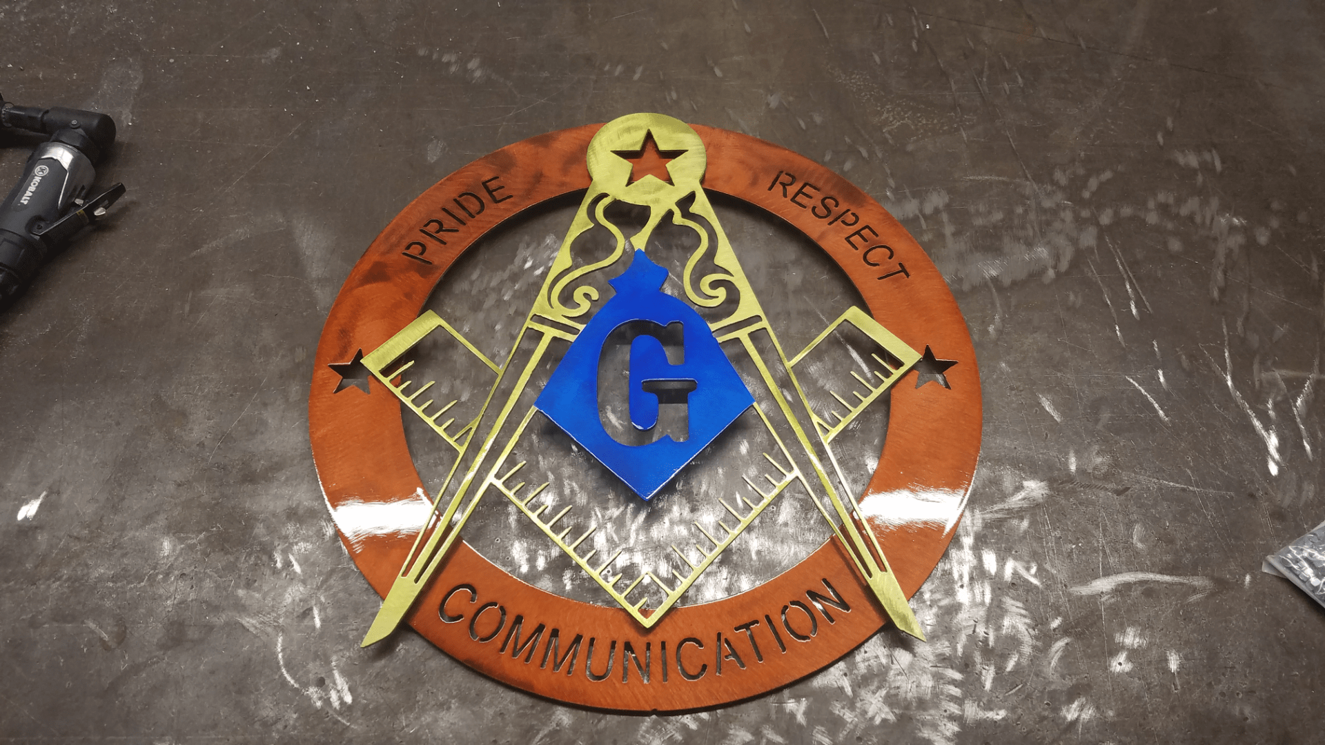 Masonic Free Mason Compass - Advanced Metal Art