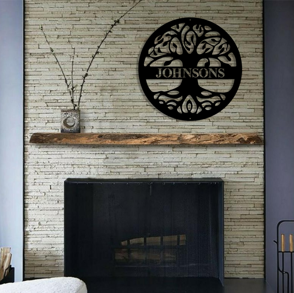Round Tree Of Life Monogram - Advanced Metal Art
