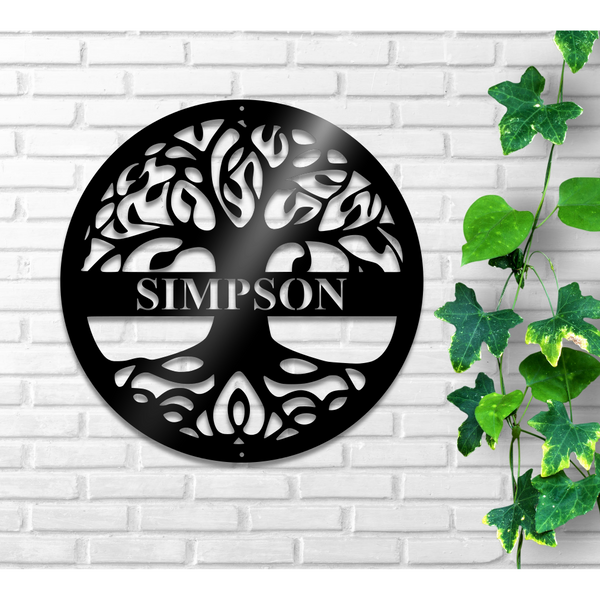 Round Tree Of Life Monogram - Advanced Metal Art