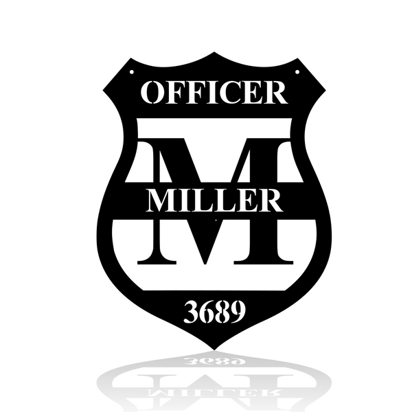 Police Badge With 3 Lines - Advanced Metal Art