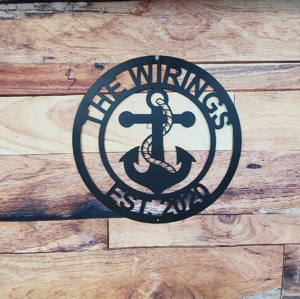 Round Anchor Monogram - Advanced Metal Art